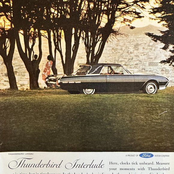 Ford | Art | 962 Ford Thunderbird Print Ad Ephemera Interlude Landau ...